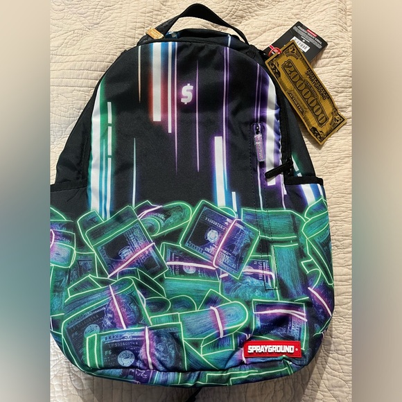 Sprayground | Bags | Sprayground Backpack Neon Money Backpack Black Nwt ...
